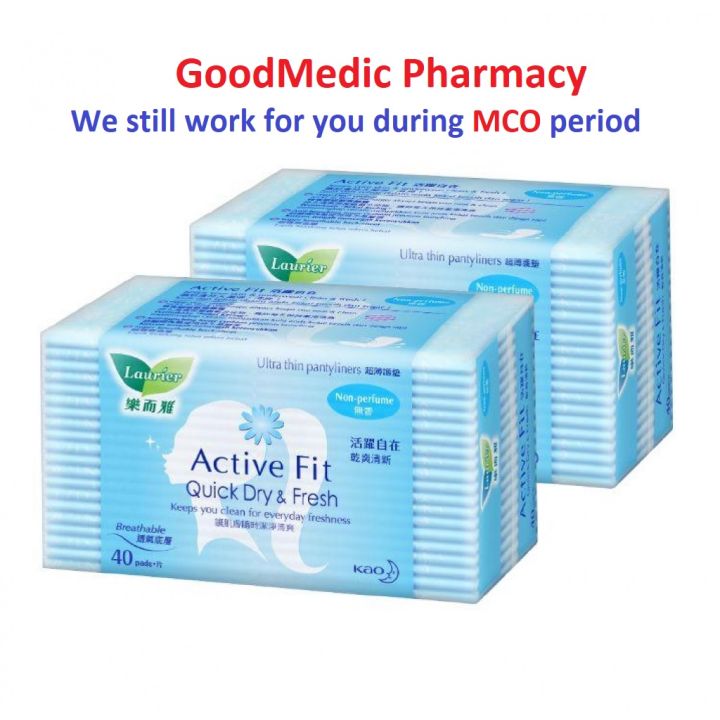 Laurier Pantyliner Active Fit Non-Perfumed 2x40s (Discreet Packaging ...