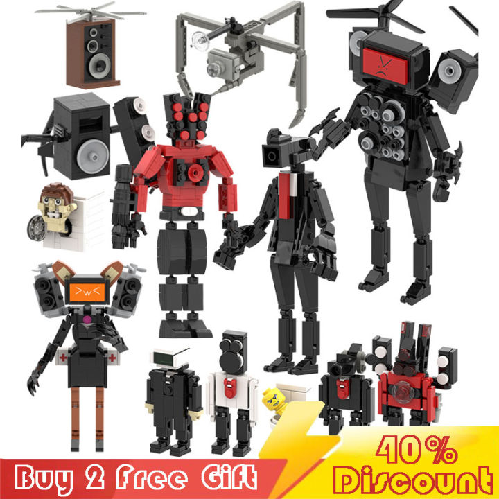 Skibidi Toilet MOC Building Blocks Titan Robot Model Loudspeaker Box ...