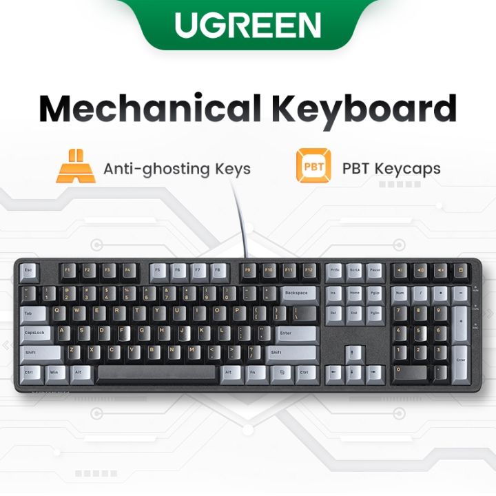 [BMN SDGFLHK 118] UGREEN Mechanical Keyboard 108 PBT Keycaps Wired ...