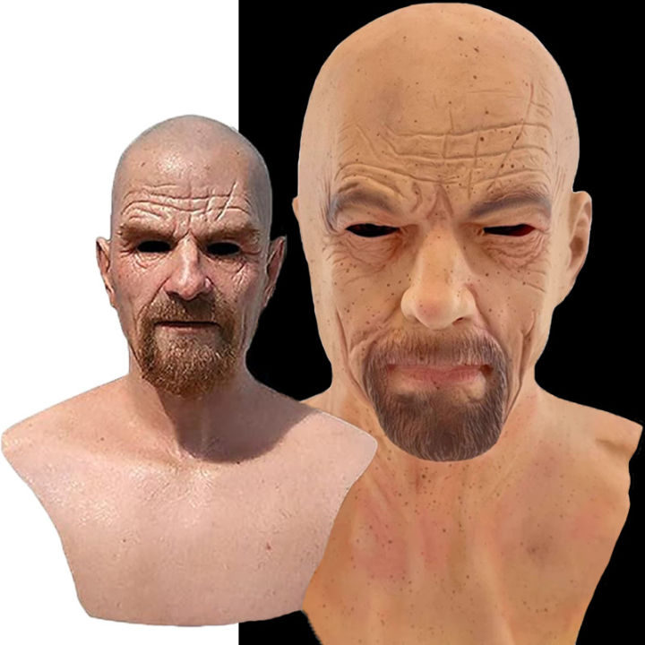 Halloween Realistic Old Man Latex Masks Bald Man Latex Mask Supersoft ...