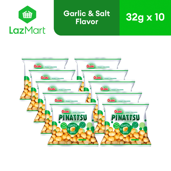 Pinattsu Peanut Cracker Garlic & Salt 32g - Pack of 10 [Expiry on May ...