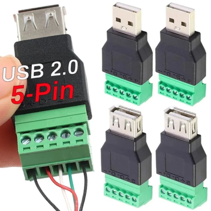USB 2.0 Solder-free Plug Usb Male 5-Pin Female Adapter Computer TV Cell ...