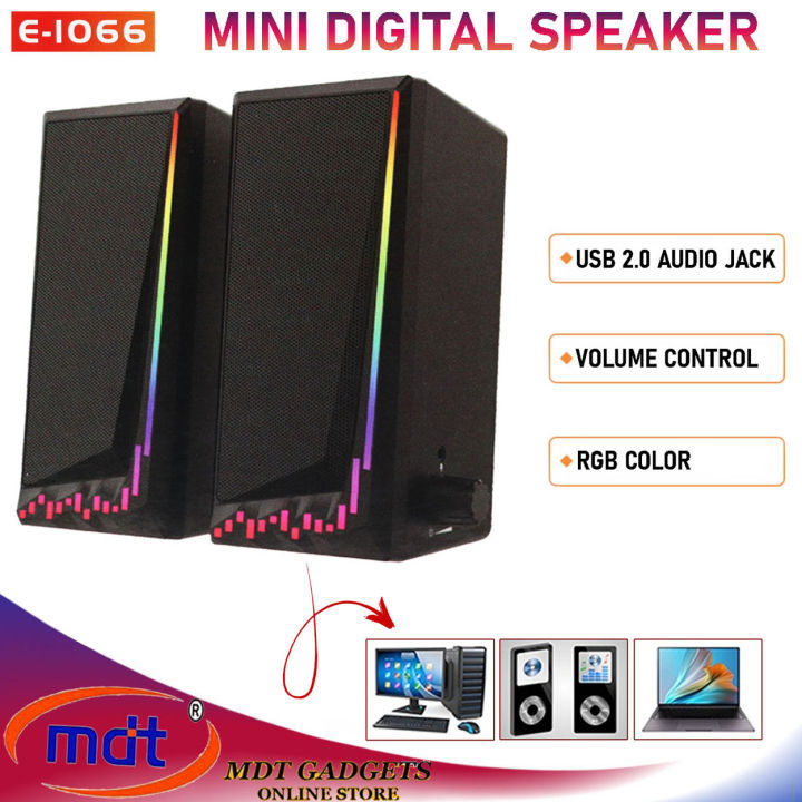Mini digital speaker E-1066 RGB color usb 2.0 multi media speaker ...