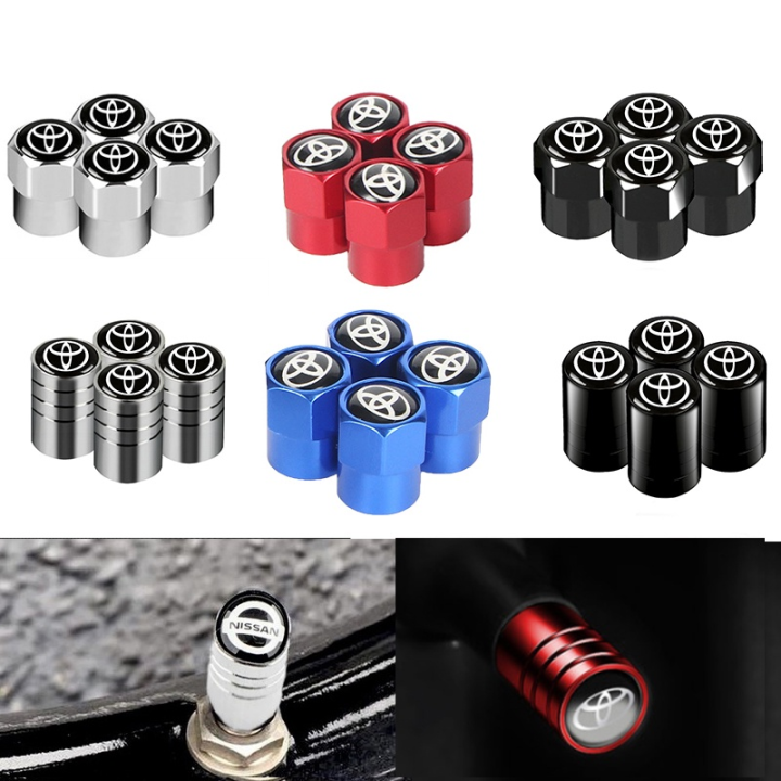 4PCS Auto Wheel Tire Valve Stem Caps Cover For Toyota Wish Vios Rush ...