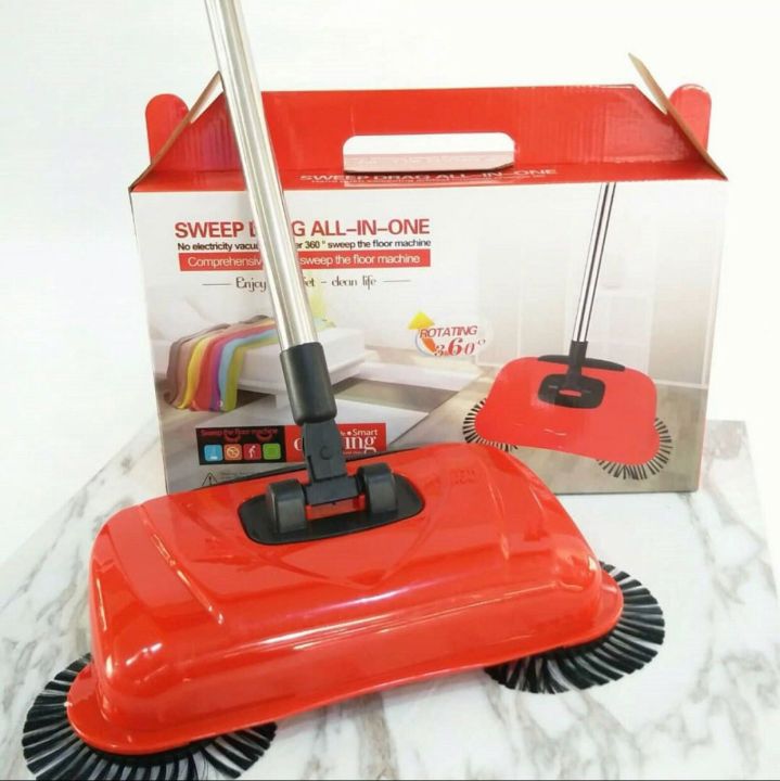 Magic Sweeper Broom Dustpan Rubbish Bin Hand Push Sweeper Broom Spin ...