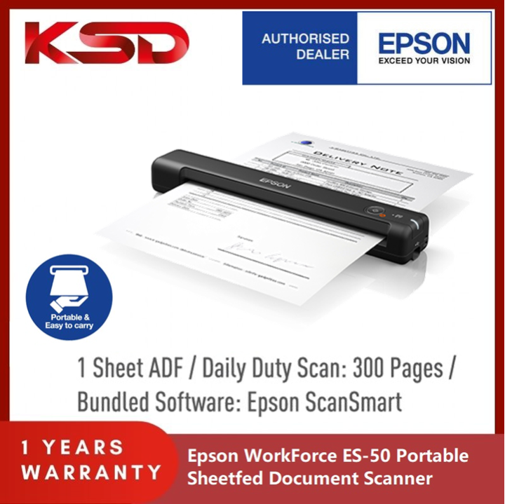 Epson WorkForce ES-50 Portable Sheetfed Document Scanner | Lazada