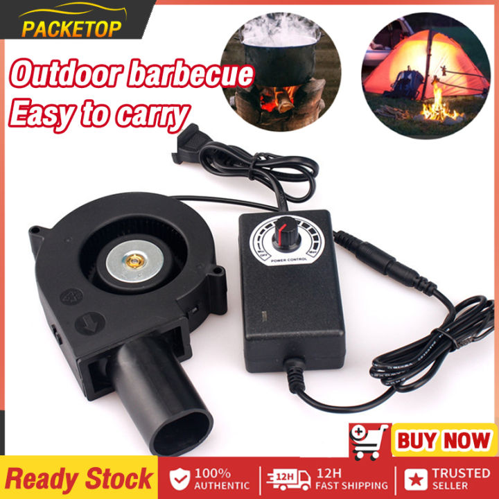 【Packetop】BBQ Blower Fan Portable Blower kalan Air Turbo Blower 12V 2 ...