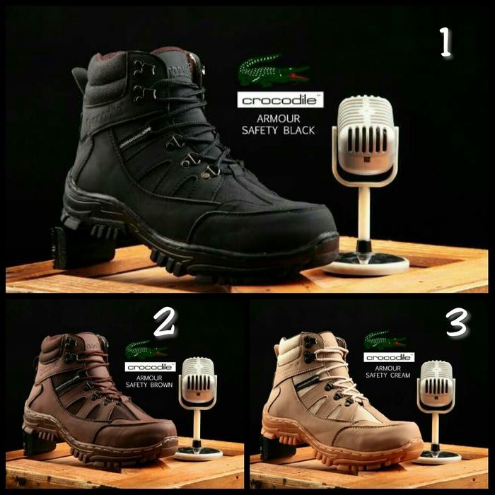 SEPATU SAFETY SEMI BOOTS PRIA KULIT TALI SAVETY BUT SEPTI TALI SEVTI ...