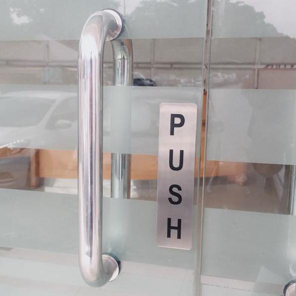 PUSH STAINLESS STEEL DOOR SIGN 40X160MM | Lazada