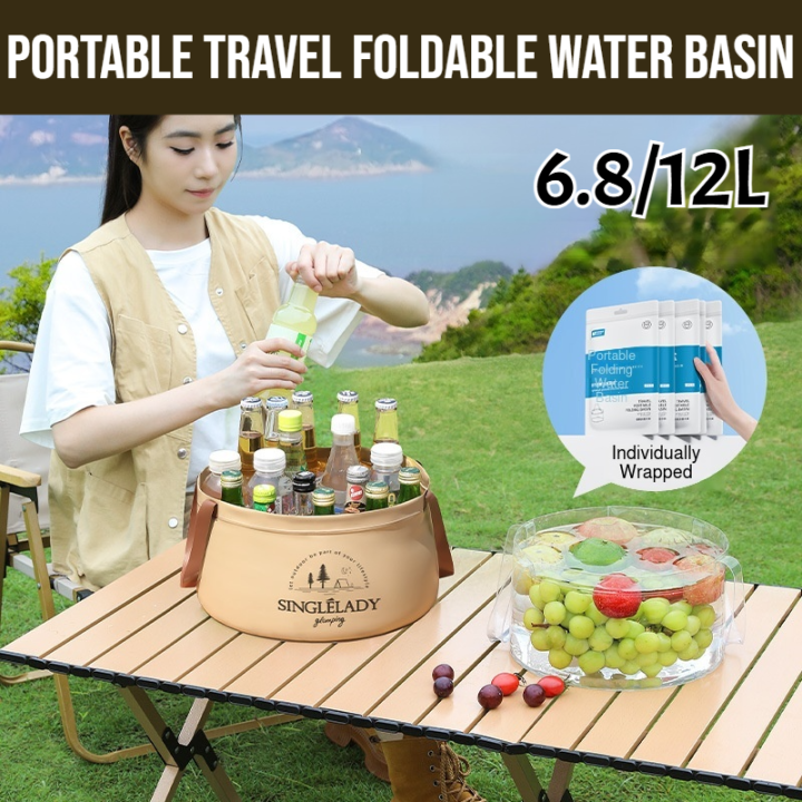 Portable Outdoor Washbasin Travel Foldable Water Basin Large Hand ...