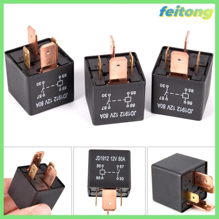 【feitong】🚕🚕【HOT SALE】 Waterproof Heavy Duty Relay 4Pin DC 24V 12V 80A ...