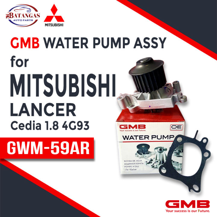 GMB WATER PUMP ASSY (GWM-59AR) for MITSUBISHI Lancer Cedia 1.8 4G93 ...