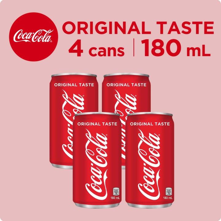 Coca-Cola Original Taste Mini Cans 180ml - Pack of 4 | Lazada PH