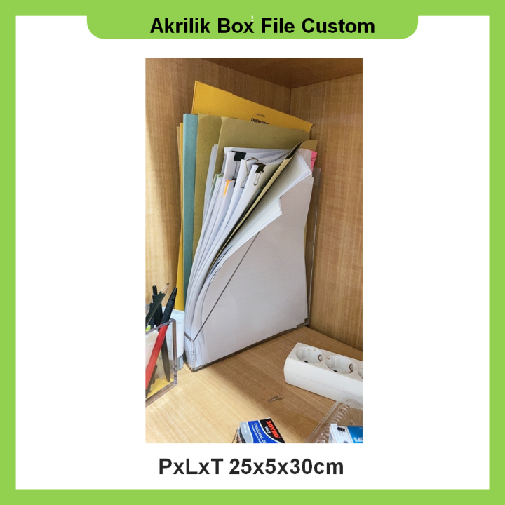 Akrilik Box File Custom PxLxT 25x5x30cm | Lazada Indonesia