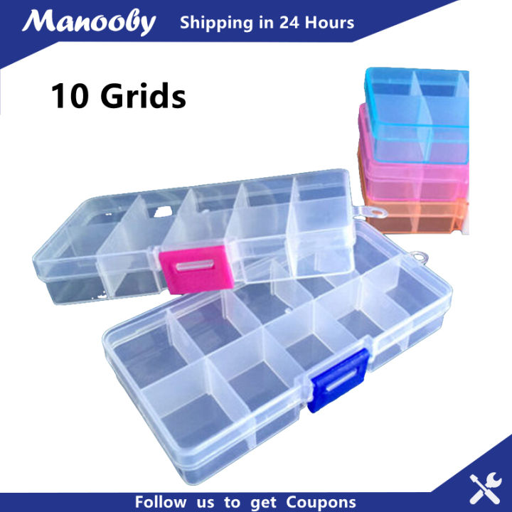 Manooby 10 Grids Portable Jewelry Tool Storage Box Container Ring ...