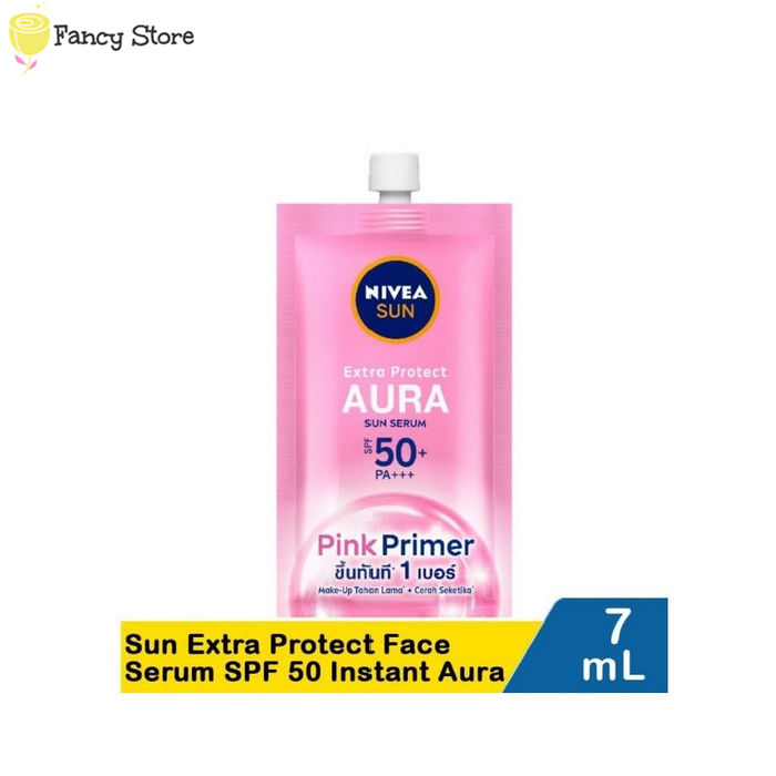 Nivea Sun AURA Sun Serum SACHET 7ml Extra Protect PRIMER PINK | Lazada ...