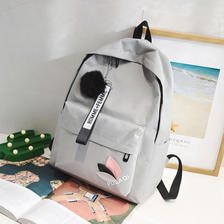 Baby plan New Canvas Hairball Fashion Casual Backpack Women Korean ...
