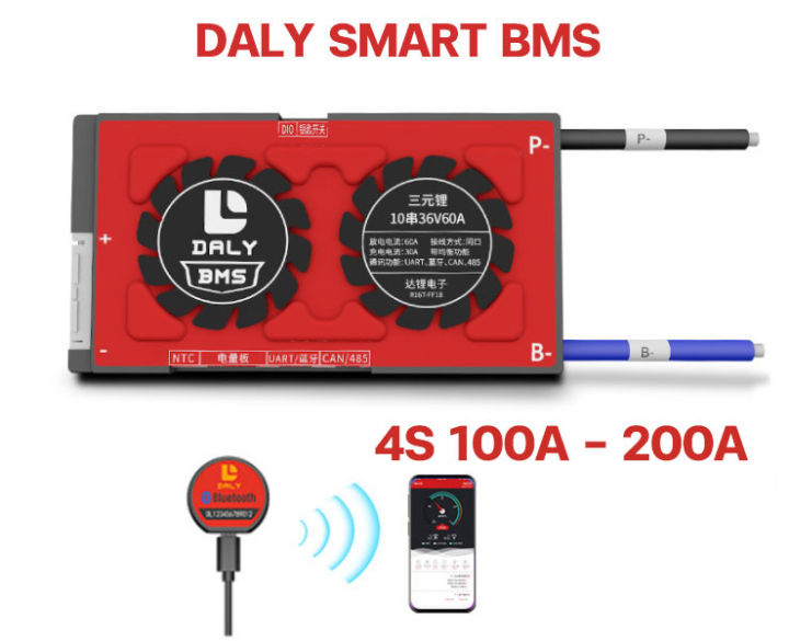 DALY Smart BMS บอร์ด APP Monitor สำหรับแบตเตอรี่ LiFePo4 Li ion 3.2V / 3.7V NMC ลิเธียมไออนฟอส ...