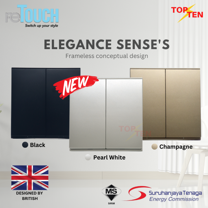 reTouch Elegance Sense Wall Switch Socket Outlet Plug 13A 20A Aircond ...