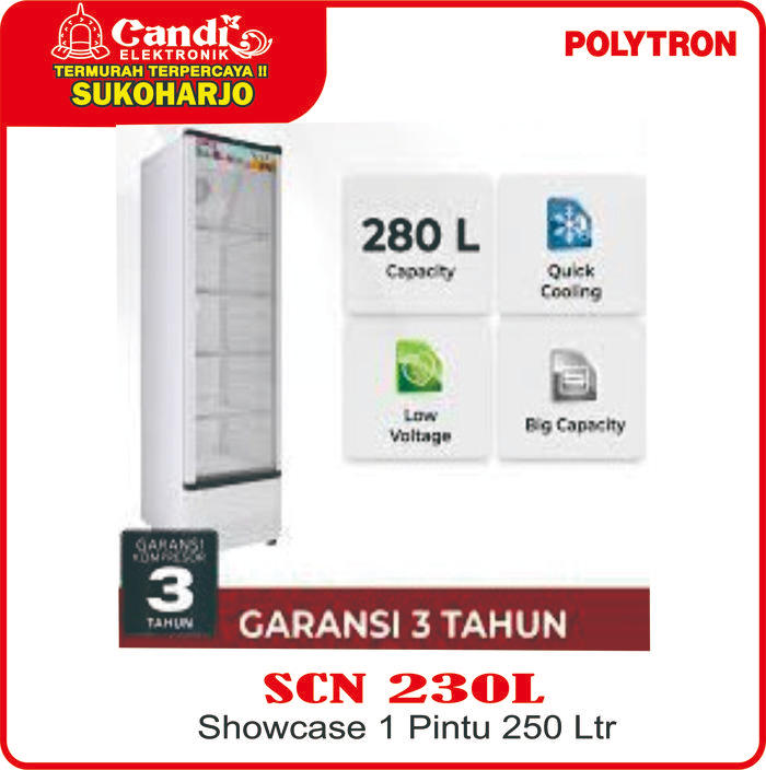 Polytron Showcase 1 Pintu 250 Ltr SCN-230L | Lazada Indonesia