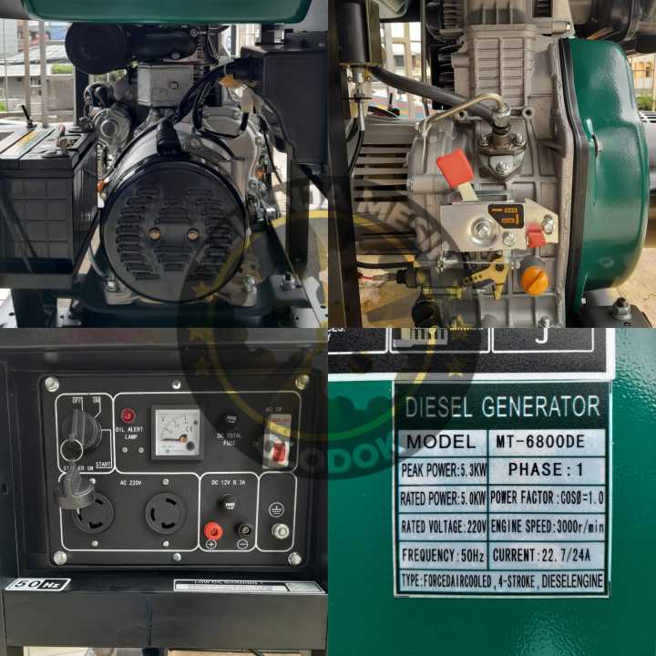 Genset diesel 5000 watt 1 Phase. Matrix MT6800DE genset 1phase matrix ...