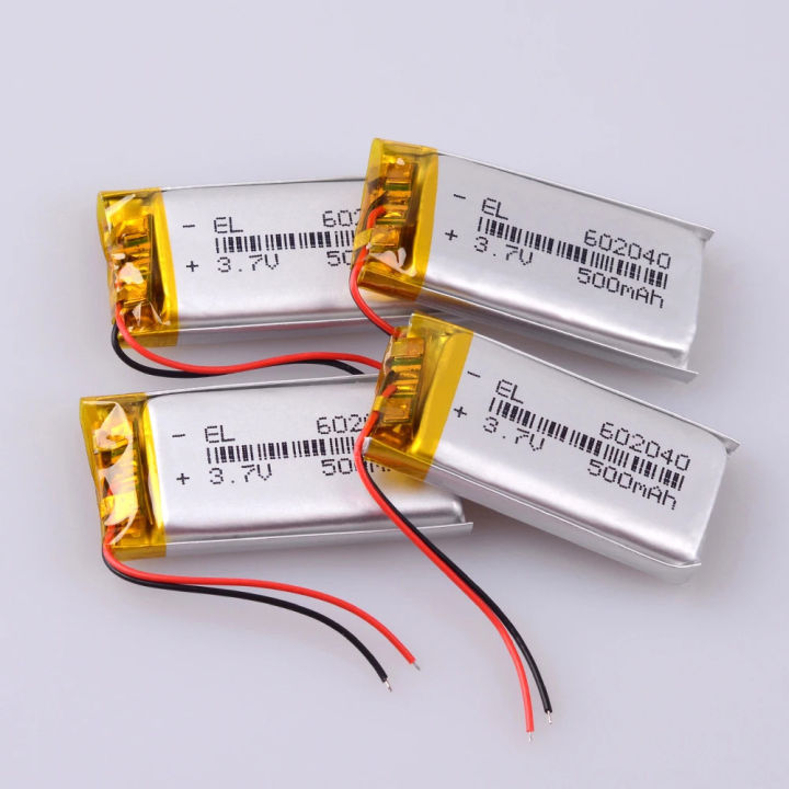 602040 500mAh Rechargeable Battery 3.7v Li Ion Po Lithium Polymer ...