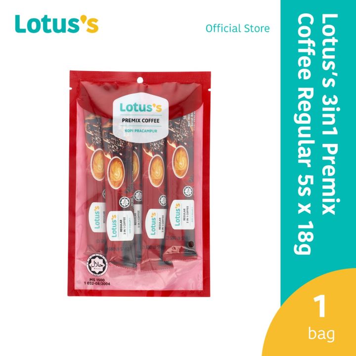 Lotus's 3 in 1 Premix Coffee Regular 5s x 18g | Lazada