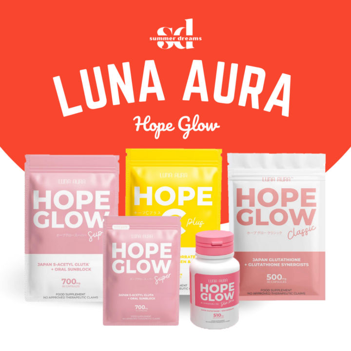 HOPE GLOW by Luna Aura Glutathione Capsule FDA Approved 30 Capsules ...