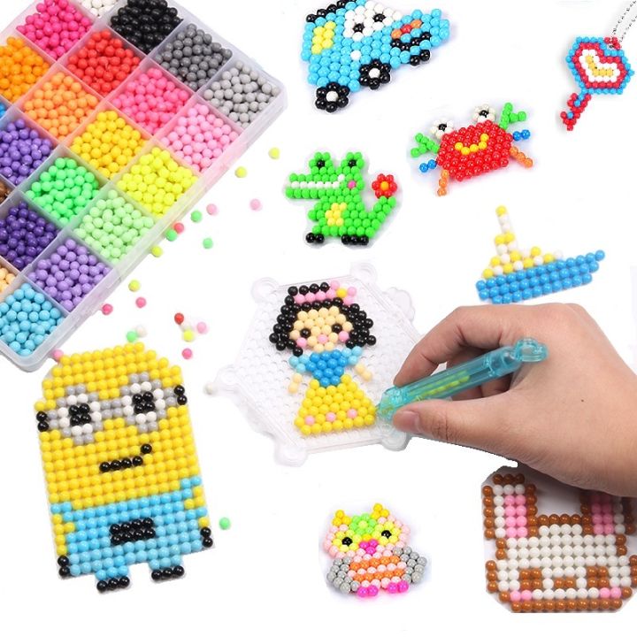 1100 pcs (10 Colors) DIY Water Magic Sticky Beads With Accessories Set ...