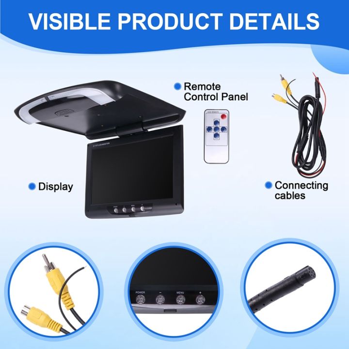 Car Roof Monitor Lcd Flip Screen Top Multimedia Video Ceiling Roof ...