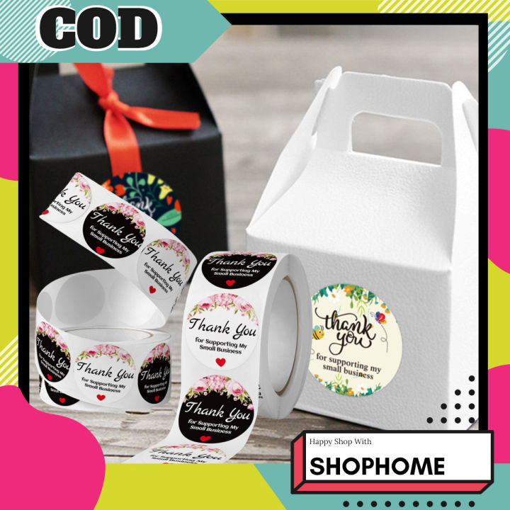SHOPHOME - Stiker Thank You 500 pcs Produk Makanan Sticker Label craft ...