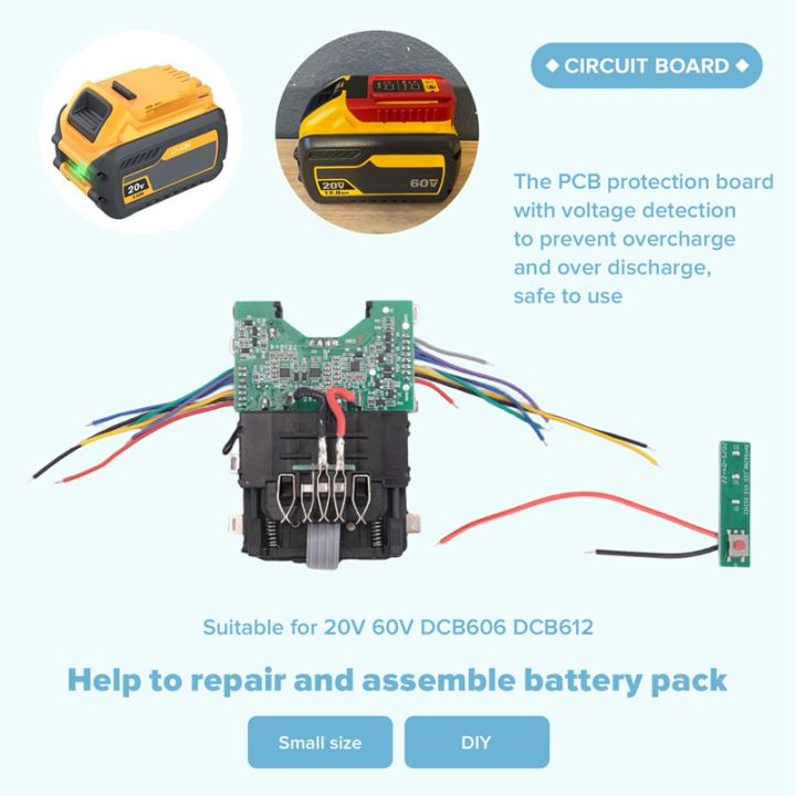 DCB609 Circuit Board PCB for 20V 60V FlexVolt 18650 Battery DCB612 DIY ...