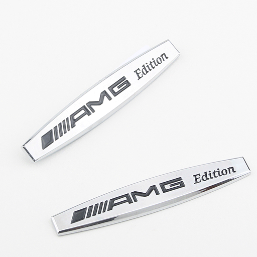 2PCS AMG emblem sticker for Mercedes Benz Fender rim badge Rear trunk ...