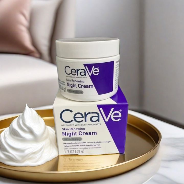 CeraVe Skin Renewing Night Cream with Hyaluronic Acid 48g | Lazada