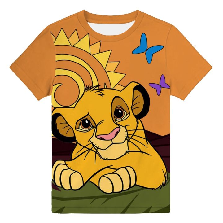 Mga Kawaii Simba Pattern na nagpapakita ng T-shirt Summer New Tees ...
