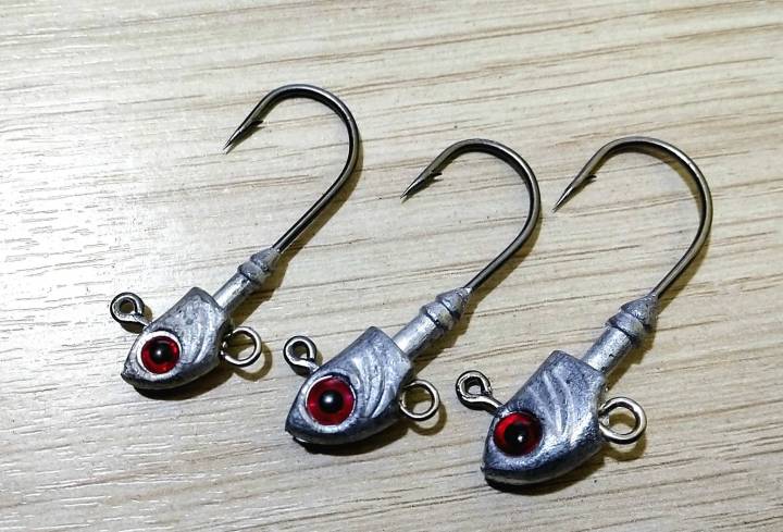 Natfishing หัวจิ๊ก ปลายาง หนอนยาง ตีเหยื่อปลอม ปลาช่อน ปลากระพง ขนาด 3.5g 5.0g 7.0g 10g 14g 20g ...