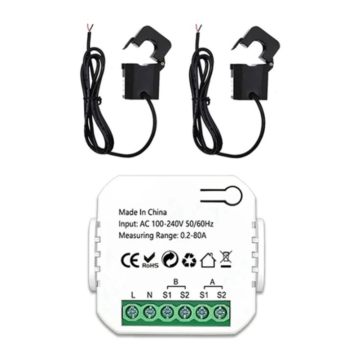 【Latest model】ZigBee 2 Channel Meter Bidirectional with Current Sensor ...