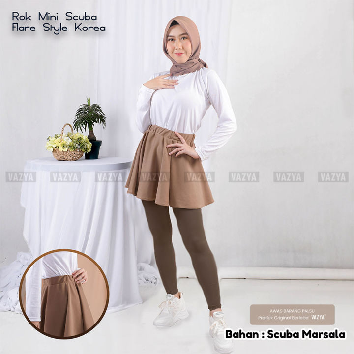 Rok Mini Skuba Flare Style Korea | Lazada Indonesia