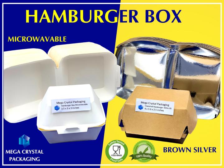 Hamburger Box Brown Silver [ 25 pcs. Per Pack ] / Hamburger Box ...