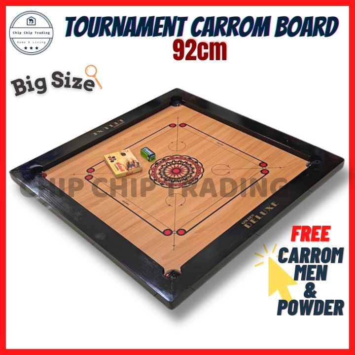 Tournament 92cm Wooden Frame Carrom Board *FREE CARROM POWDER &CARROM MEN* | Lazada