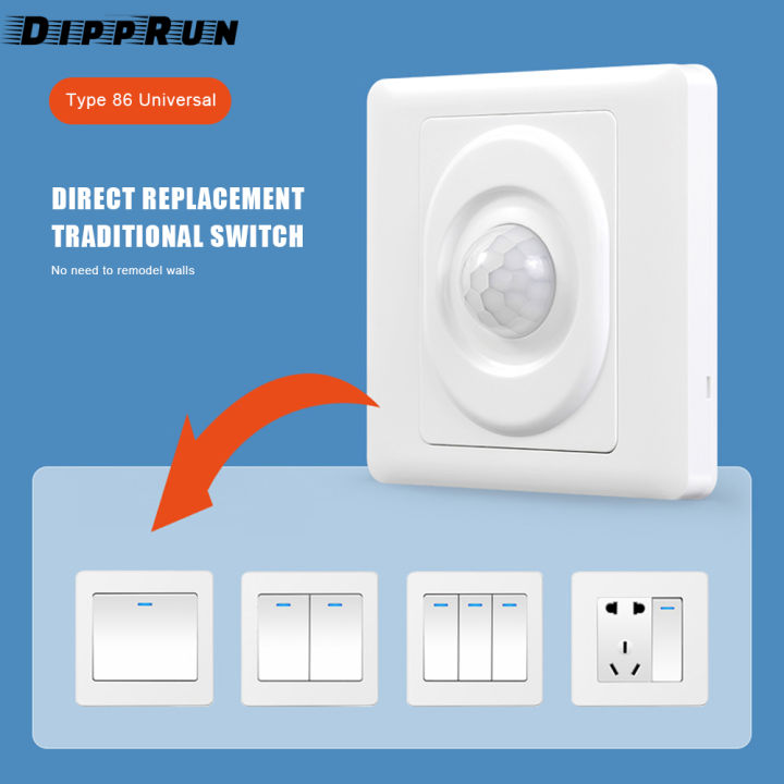 DIPPRUN 86 Type 2 Wire Infrared Human Body Sensor Switch 220v Staircase ...