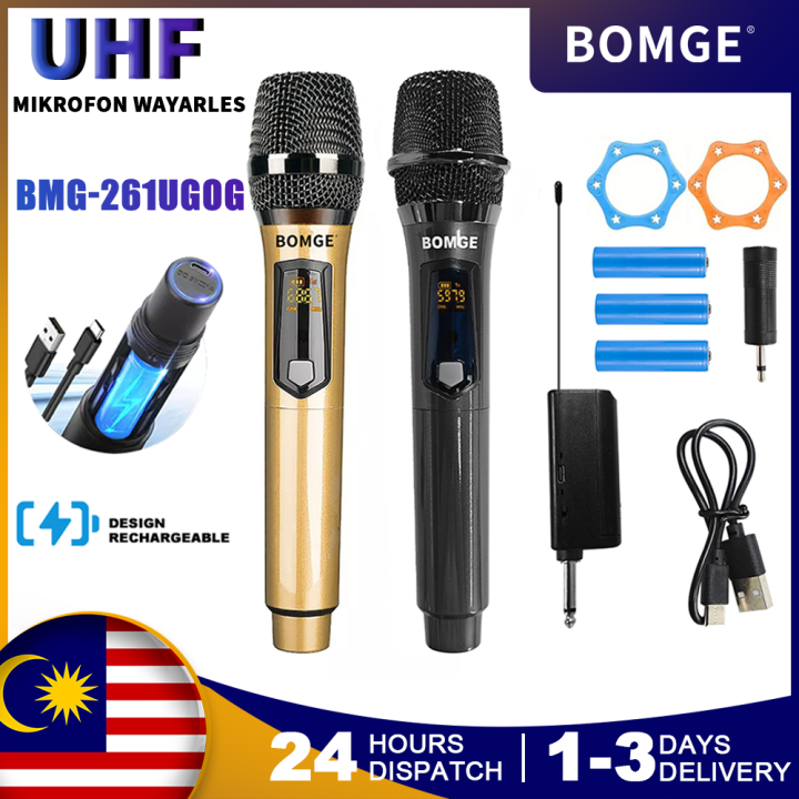 BOMGE Wireless Microphone UHF Receiver Universal Microphone UHF FM ...