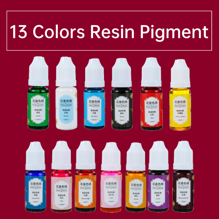 13 Bottles Epoxy UV Resin Coloring Dye Colorant Pigment Mix Color DIY ...