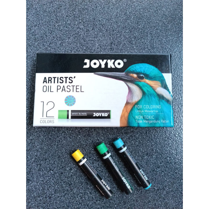CRAYON KRAYON 12 WARNA OIL PASTEL ARTIST PROFESIONAL MEREK JOYKO 1 PAK ...