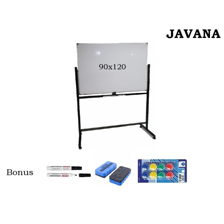 Papan Tulis Whiteboard Standing Magnet Javana Single Face 90 x 120 ...