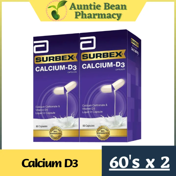 ABBOTT SURBEX CALCIUM-D3 60 capsules x 2 bottle exp:01/2024 | Lazada