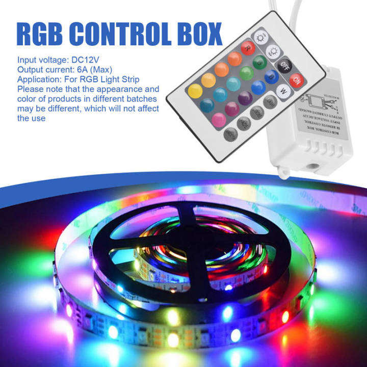 24 Keys Remote Control+ LED Controller RGB Control Box IR Light Strip ...