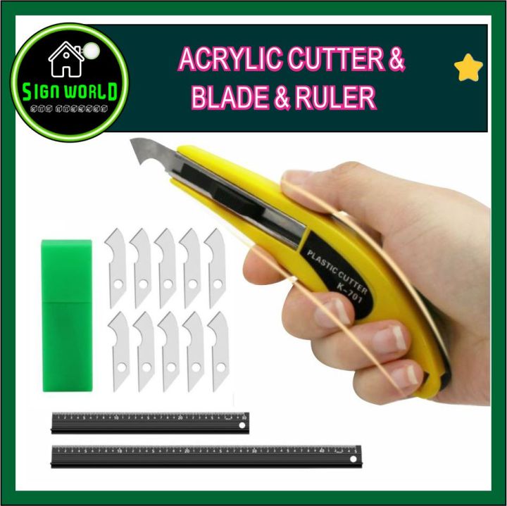 Acrylic Cutter / Blade / Ruler / Plastic Board Glass Paper Hand Knife ...