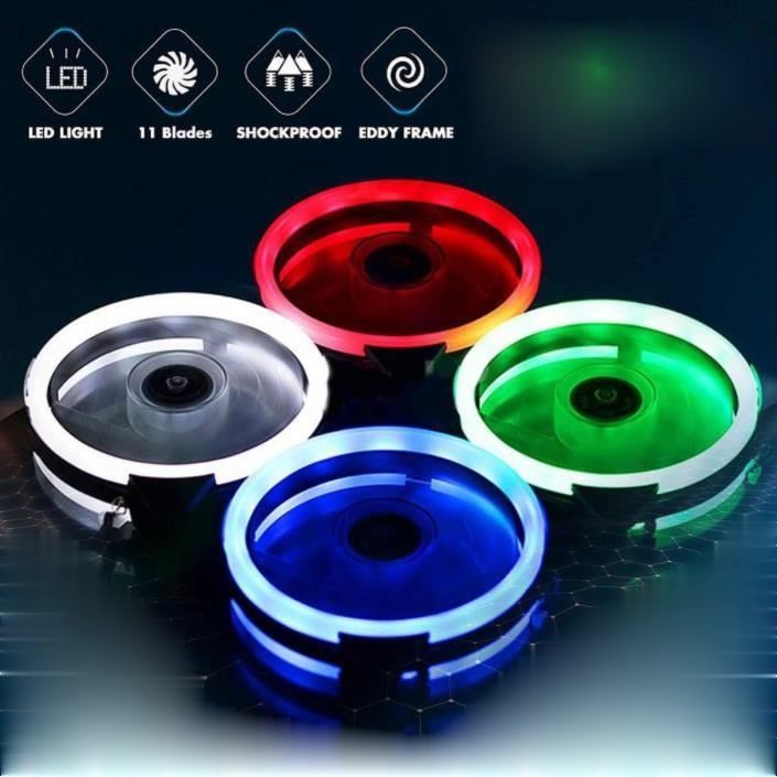 12cm Fan cooling LED RGB Rainbow Light Fan Low Noise RGB DC 12V ...