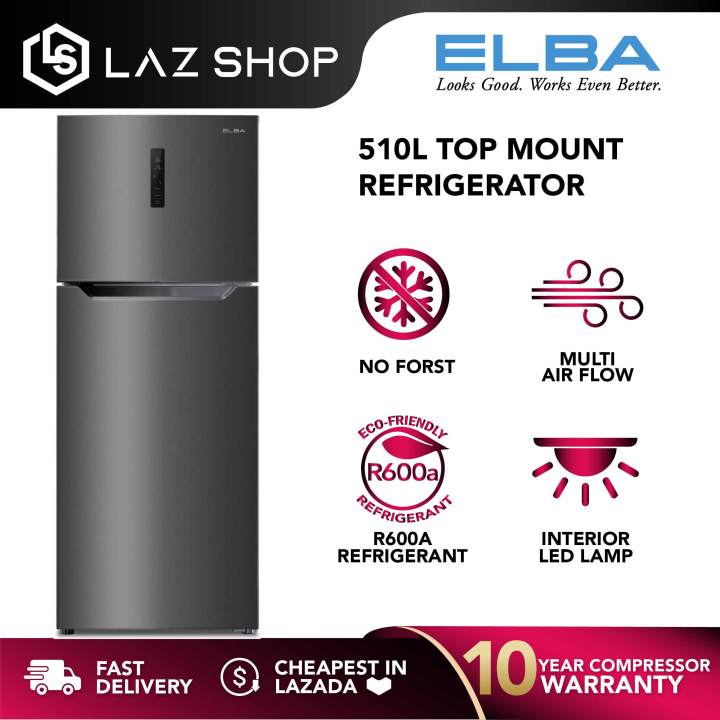 Elba Italy 510L 2-Door Refrigerator Ultimo ER-G5143D(SV) | Fridge ...